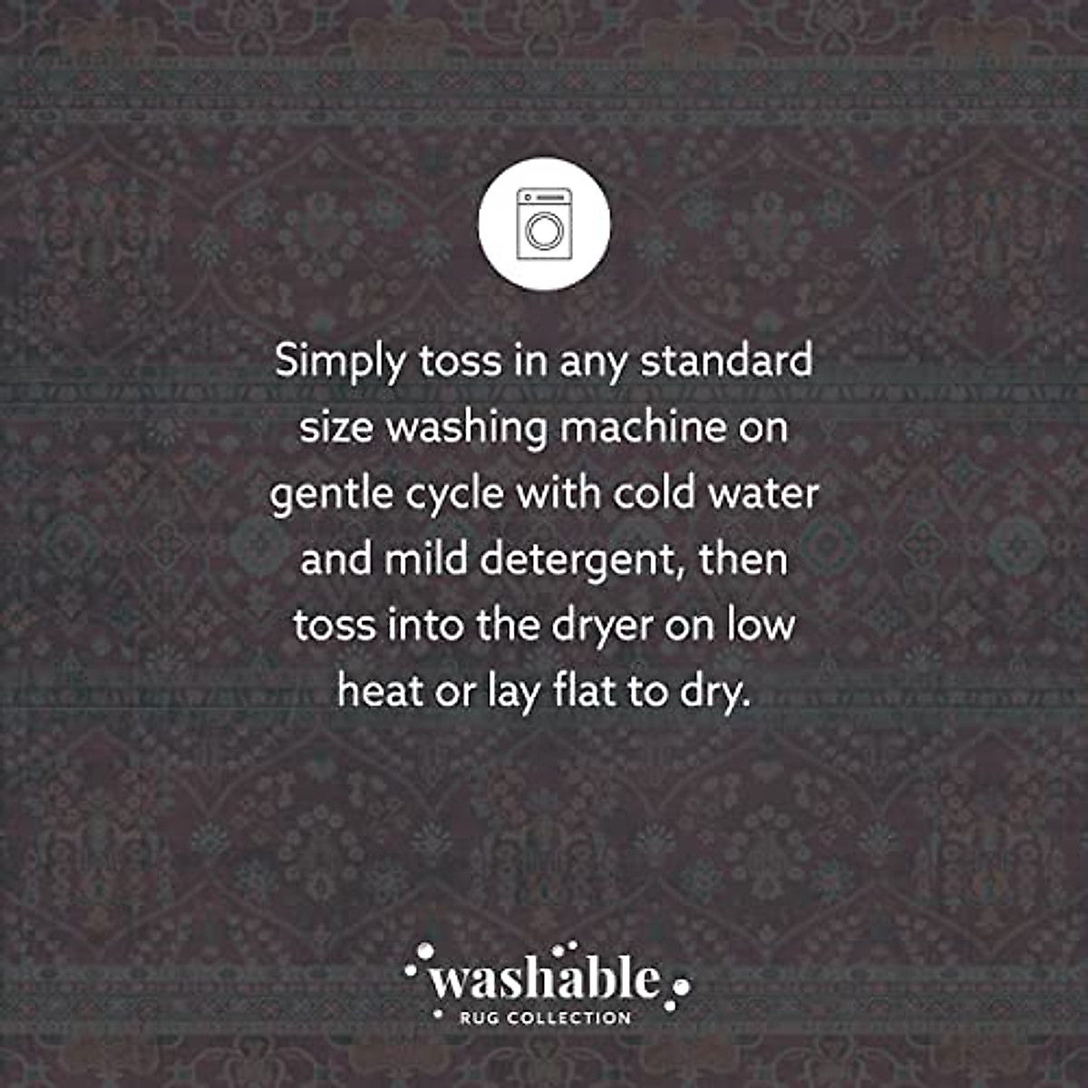 Linon Home Decor Products The Anywhere Washable Rug Yarit Garnet & Ivory 3' X 5' Accent Rug