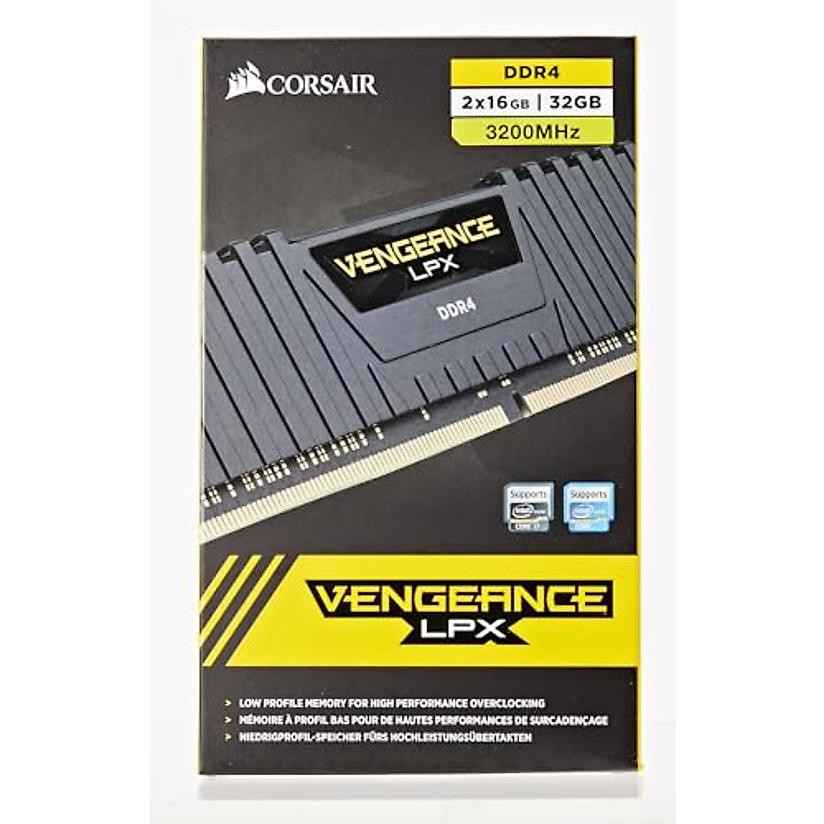 Corsair VENGEANCE LPX DDR4 RAM 32GB (2x16GB) 3200MHz CL16 Intel XMP 2.0 Computer Memory - Black (CMK32GX4M2E3200C16)