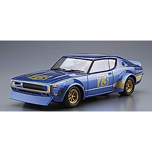 Aoshima Bunka Kyozai 1/24 The Model Car Series No. 48 Nissan KPGC110 Phantom Kenmeri Racing #73 Plastic Model