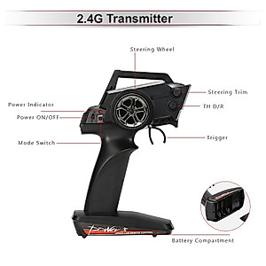 QAQQVQ 1:12 Scale Remote Control Car,4WD Top Speed 50 Km/h Electric Toy Off Road 2.4GHz RC Monster Vehicle Truck Crawler for Boys Kids and Adults