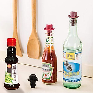 Honbay 3PCS Reusable Silicone Wine Stoppers Wine Bottle Cork Stopper Wine Bottle Caps Beer Sealer Cover for Bottle