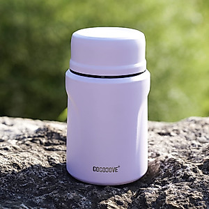 GOGOJOVE Thermoses for Hot Food,16 oz Insulated Lunch Containers Food Jar for Kids/Adult Leak Proof Vacuum Stainless Steel Keep Hot/Cold for School Office Travel Outdoors Light Purple