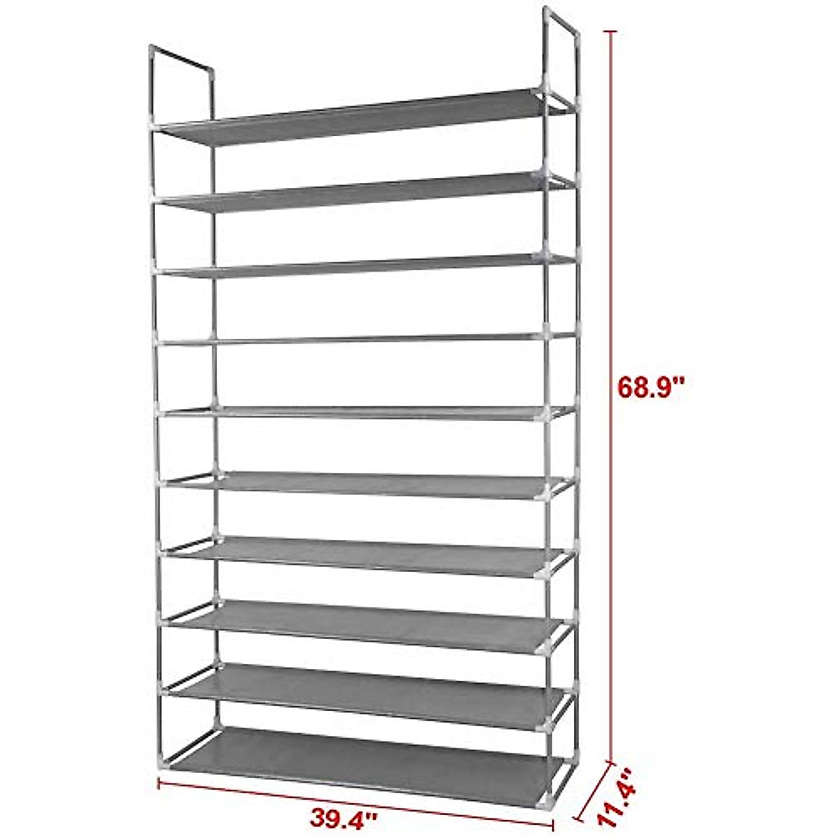 50 Pair Free Standing 10 Tier Shoe Tower Rack Storage Organizer