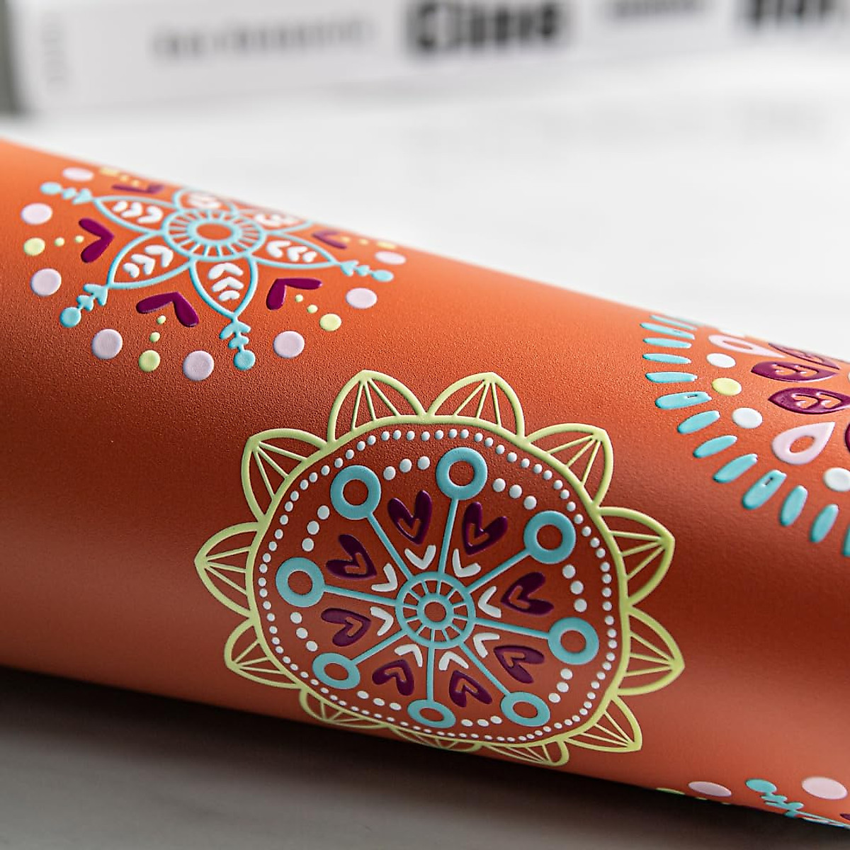 bzyoo SUP Double Wall Vacuum Insulated 24oz Tumbler with Straw and Lid Stainless Steel Water Bottle Travel Mug Cup, Mother's Day Gift Perfect For Ice Coffee or Tea Color: Orange Madallion