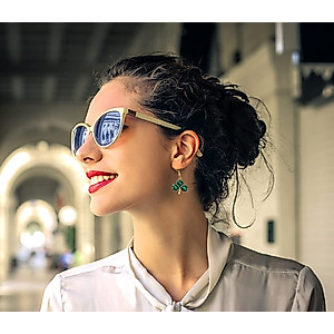 St. Patrick's Day Earrings for Women Shamrock Irish Earrings Hat Green Earrings for Irish Holiday (A)