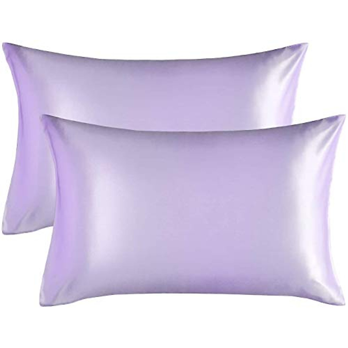 So Cal Pro Satin Pillowcase for Hair and Skin Silk Pillow Case 2 Pack, Queen Size (20x30 inches) Slip Cooling Set of 2 with Envelope Enclosure (Lavender)