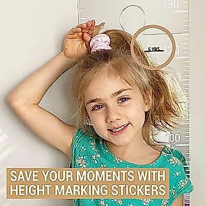 LOOKEY Growth Chart Mirror for Kids - Height Ruler with Stickers - Nursery Wall Decor Dress Up Center - Shatterproof Acrylic Full Body Measurement - Montessori Essential