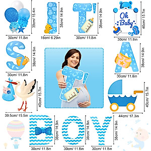 Large Baby Shower Yard Sign It’s a Boy Blue Yard Signs with Stakes 16 Inch Tall Baby Boy Lawn Sign Gender Reveal Outdoor Decoration Welcome Home Newborn Announcement Sign for Party Decorations,11 PCs