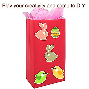 KEYYOOMY 50 CT Red Paper Party Favor Bags Biodegradable Kraft Paper Bags Paper Lunch Bags