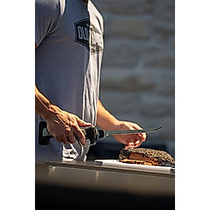 Old Timer Cordless Electric Fillet Knife with 8in Fully Serrated Stainless-Steel Blade, Trigger Lock, Rechargeable Battery, and Self Draining Case for Fishing, Meat Carving, Filleting, and Outdoors