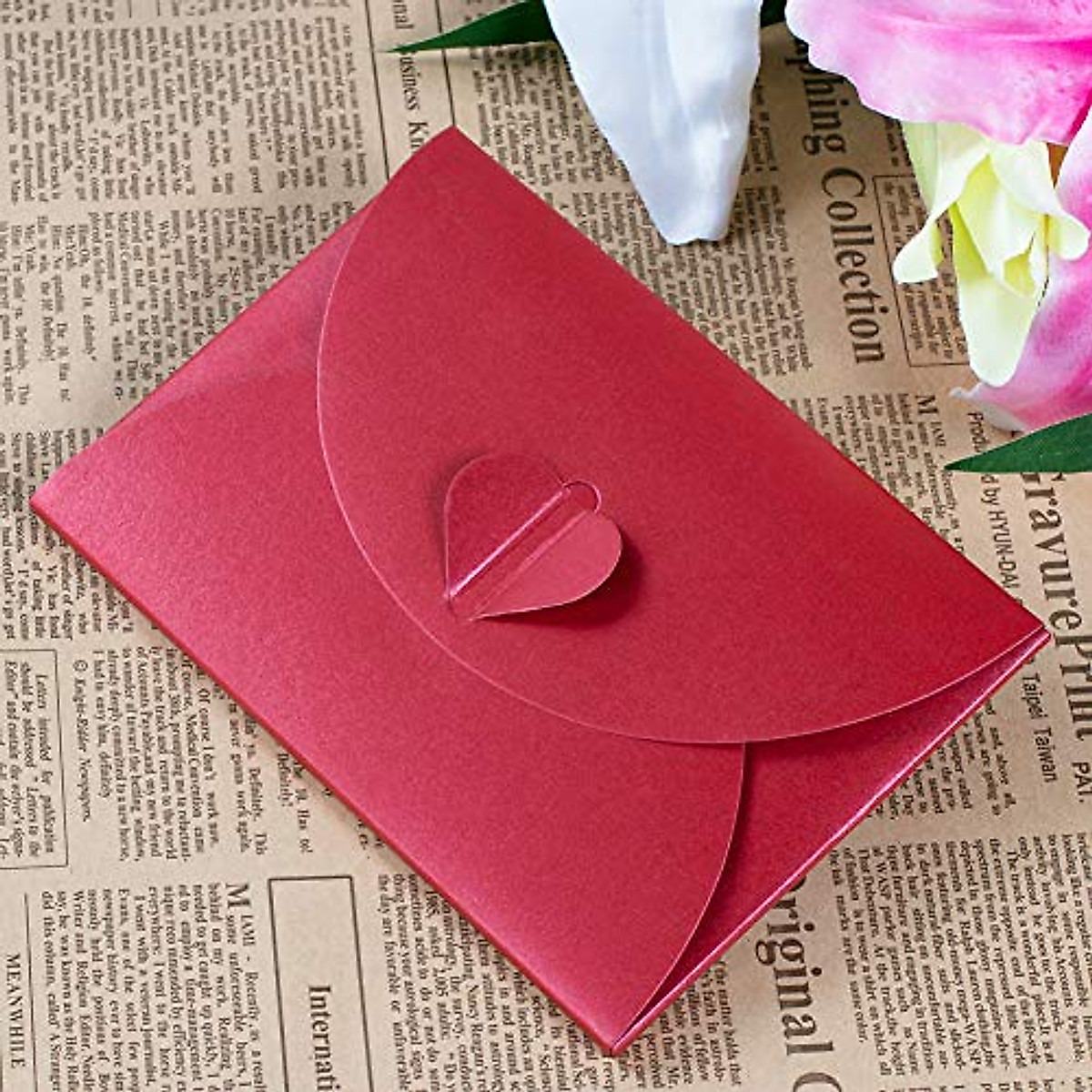 Valentines Day Cards for Her Him, Wood Valentines Cards for Husband Wife, Happy Birthday Card for Boyfriend Girlfriend, Wooden Greeting Card with Red Heart Envelope