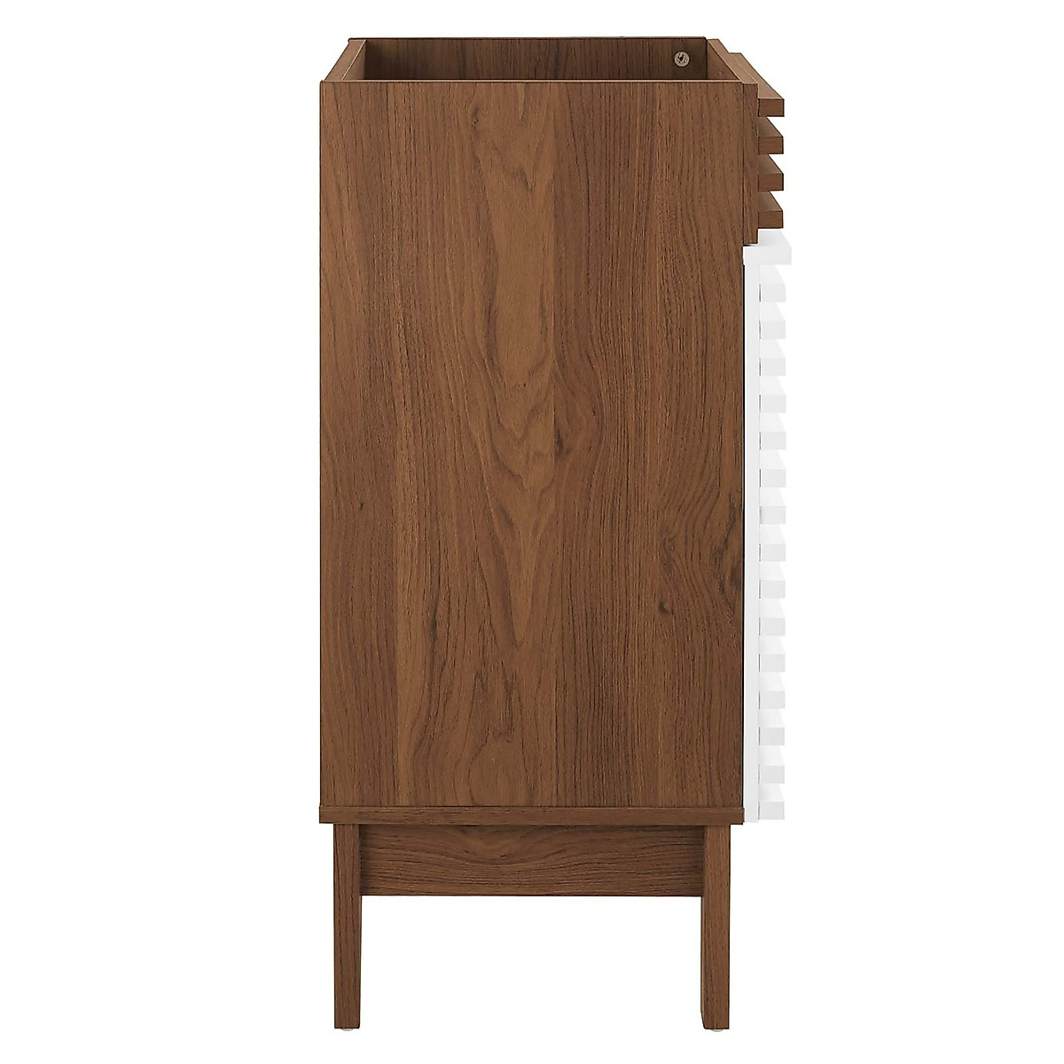 Modway Render 17" Particleboard Laminate Bathroom Vanity Cabinet in White/Walnut