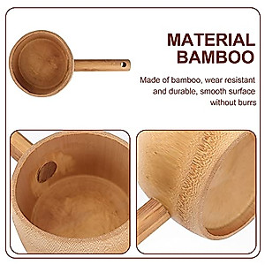 OUSIKA water Wooden Bath ladle Scoop Wood Spoon Kitchen Scoop Ladle Multipurpose Wooden Scoops Ladle Dipper Kitchen Large ladle Utensil Water Bailer Scoop scoop Spoon