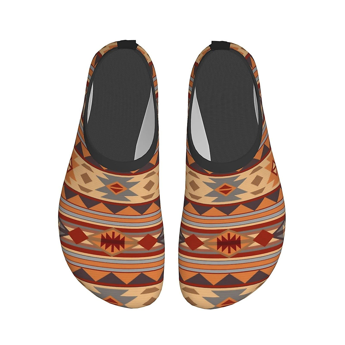SWEET TANG Water Shoes Women's Men's Native Southwestern Design Tan Gray Brown American Outdoor Beach Swimming Aqua Socks Quick-Dry Barefoot Shoes Surfing Yoga Pool Exercise