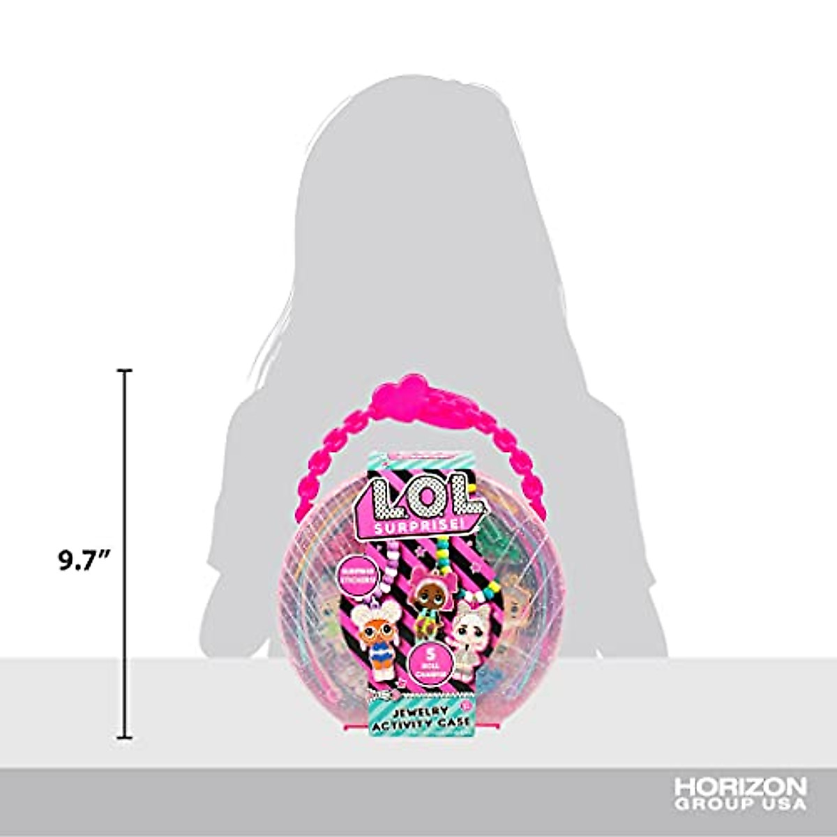 L.O.L. Surprise! Jewelry Activity Case, Create Your Own LOL Surprise Jewelry, Bead Kit Great for Travel and On-The-Go, 100+ Custom Accessories, DIY Jewelry Kit for Kids Ages 5, 6, 7, 8, 9