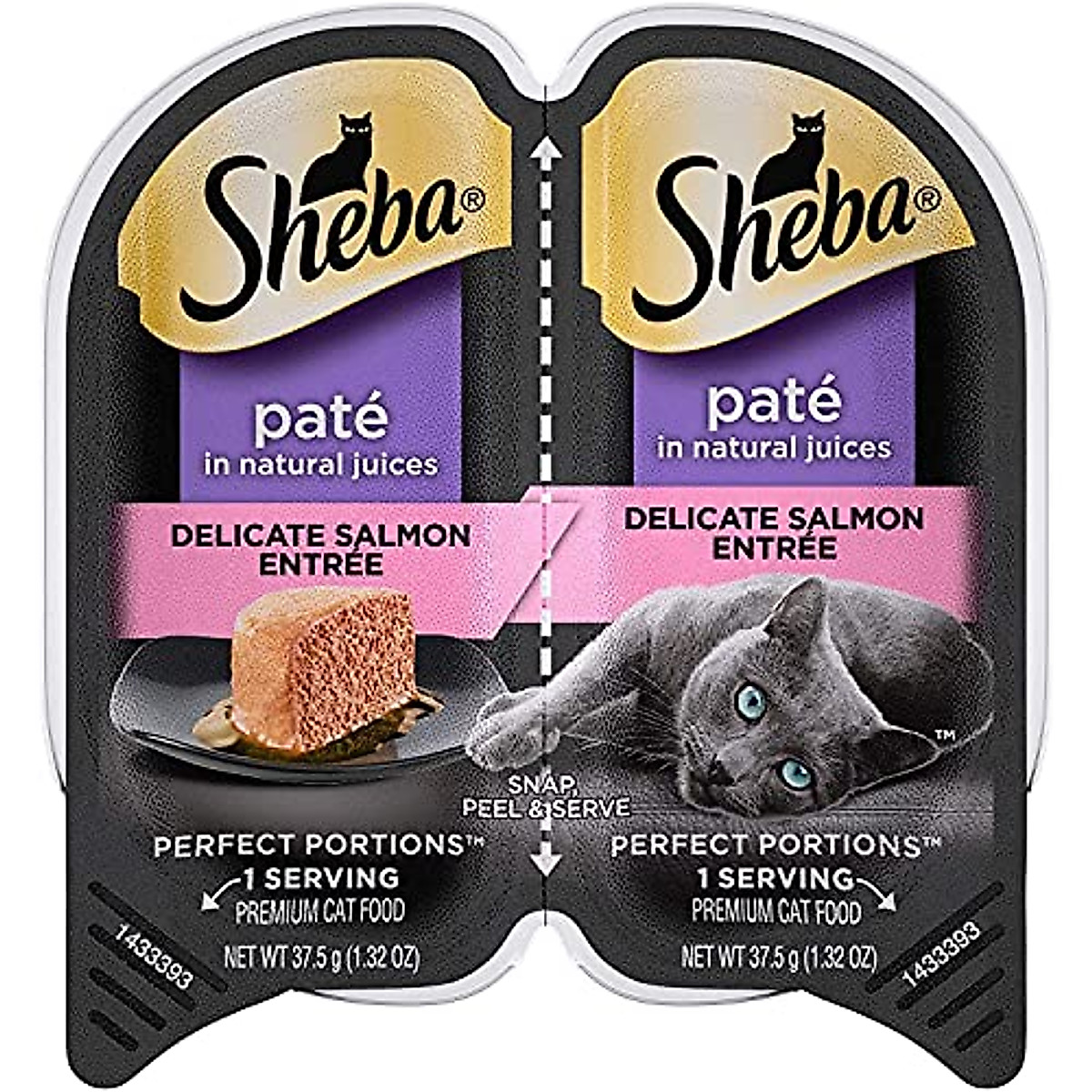 Sheba 6 Pate`in Natural Juices Delicate Salmon Entree Perfect Portions / 6-Twin Packs=12 Individual Servings