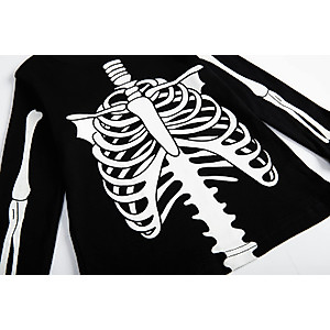 Glow in The Dark Skeleton Pajamas Boys Girls Halloween Kids Pjs Sets Toddle Clothes 100% Cotton 2 Piece Sleepwear 7t