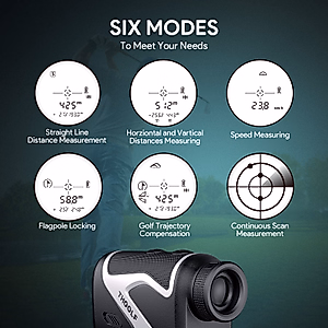 1300 Yard Golf Rangefinder with Slope, USB C Recharging Range Finder Golfing with Magnetic Strip, 6X Magnification, 25mm Viewfinder, Flag Lock and Pulse Vibration Rangefinder for Golfing