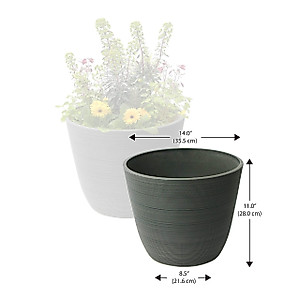 Algreen 23236 Valencia Planter, 2 Pack, Ribbed Charcoal