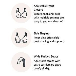 Glamorise Full Figure Plus Size MagicLift Natural Shape Front-Closure Bra Wirefree #1210