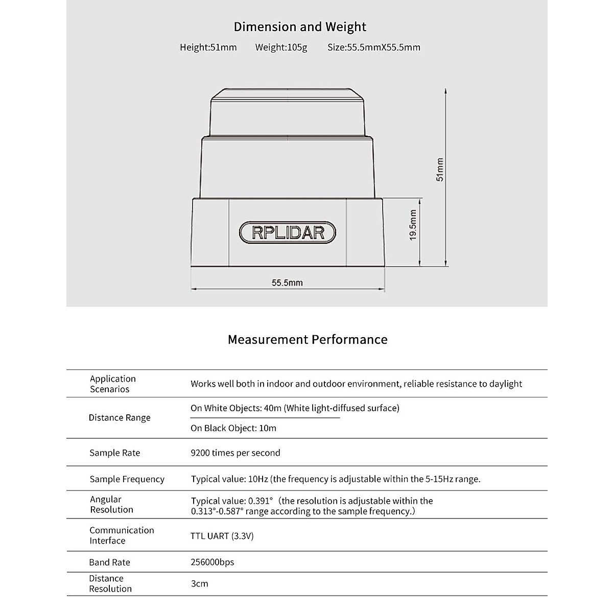 youyeetoo Low Cost 360 Degree RPLIDAR S1 TOF 40 Meters lidar Sensor Scanner for Obstacle Avoidance and Navigation of AGV UAV