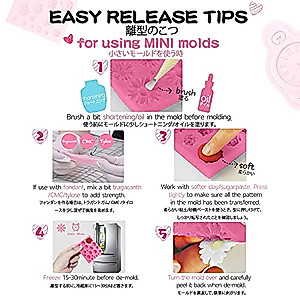 Funshowcase 32 Cavity Roses Flower Fondant Candy Silicone Mold for Sugarcraft Cake Decoration, Cupcake Topper, Polymer Clay, Soap Wax Making, Resin Jewelry Casting Crafting Projects