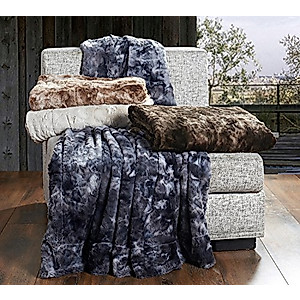 Brielle Faux Fur Oversized Throw, 50" by 70", Starling Gray