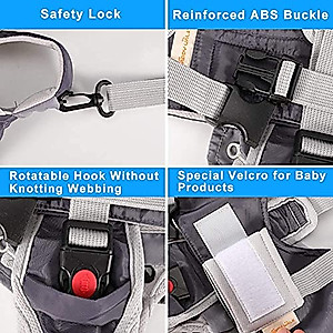 Baby Walking Harness, Adjustable Handheld Kids Walker Helper Toddler Infant Walker Harness Assistant Belt, Made of Breathable Knitted Fabric Layers,with 3pcs Baby Crawling Knee Pads