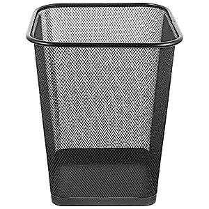 Yardwe Metal Trash Bin Square Metal Wire Mesh Waste Basket Garbage Trash Can Mesh Waste Paper Bin Waste Basket for Kitchen Home Office Dorm Room Living Room Desk Bedroom S