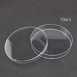 Othmro 10Pcs Plastic Petri Dishes with Lid, 4.72x0.79inch Bioresearch Petri Dish, Round Lab Petri Dishes, Culture Dishes for Culturing Cells Science Projects Seeding Storage Biological Themed Party