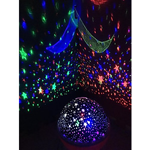 ZHOPPY Night Lights for Girls, Star and Moon Starlight Projector Bedside Lamp for Baby Room Kids Bedroom Decorations - Birthday Gifts for Girls, Pink