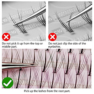 False Eyelashes Individual Lashes 100 Clusters Natural Eyelash Extension Kit DIY 10/11/12mm Mixed Wispy C Curl 0.07mm Thickness Single Cluster Lashes