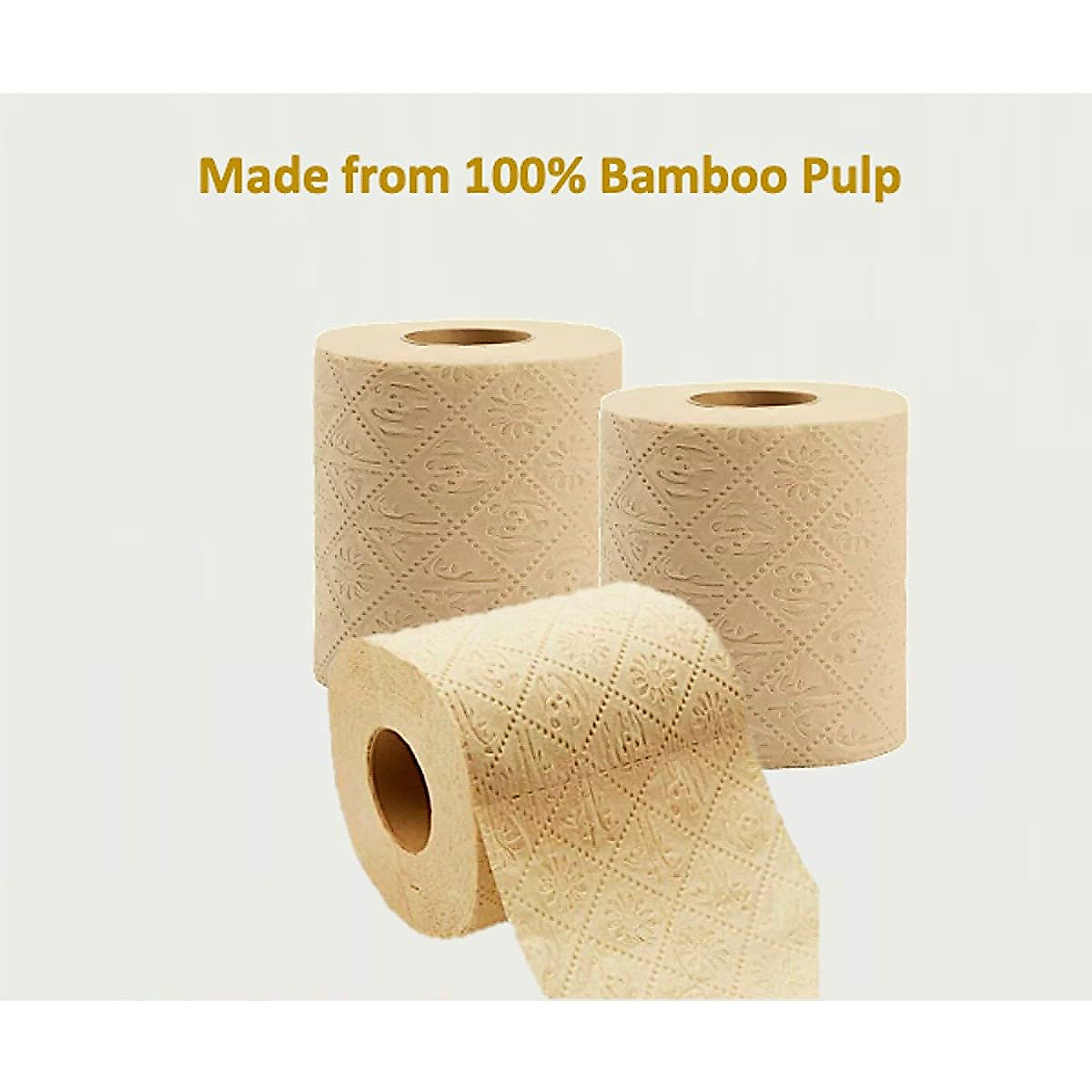 Purafide 100% Bamboo, thick 3-ply toilet paper, tree-free, unbleached, sustainable, 300 sheets per roll (TP 8 rolls)