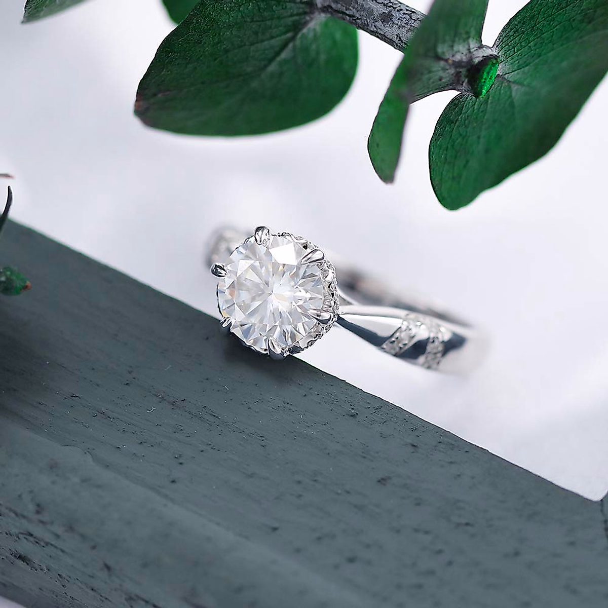 DovEggs Moissanite Engagement Ring for Women 1.5ct 7.5mm G-H-I Color Heart Arrows Cut Moissanite Lab Created Diamond Solitaire Wedding Rings 14K Gold QUALITY Sterling Silver(6.5)