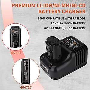 900476 902667 900200 Battery Charger Compatible with Paslode Li-ion, Ni-CD, Ni-MH Battery 404717 B20544E BCPAS-404717 404400 900400 900420 etc