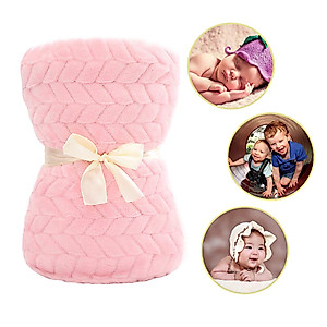 Baby Blanket Flannel, Cozy Throw Blankets for Newborn Infant and Toddler, Super Soft and Warm Receiving Baby Blanket for Crib Stroller (Pink 25 * 32")