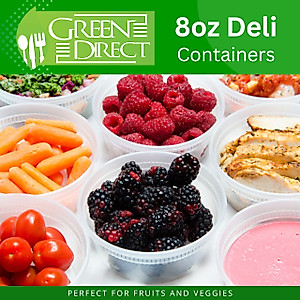 Deli Containers with Lids [8 oz. 50 Pack] Disposable Clear Lunch Containers Leakproof | Plastic Round Food Storage Containers | Freezer Containers for Food