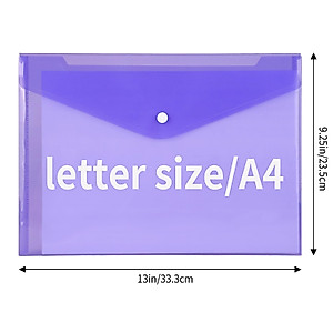 EOOUT 28pcs Plastic Envelopes, Plastic Folders, Plastic Envelopes with Snap Closure, Poly Folders, 8 Colors, A4 Size, Letter Size, for School and Office Supplies