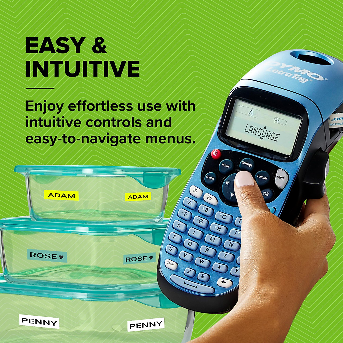 DYMO Label Maker, LetraTag 100H Handheld Label Maker, Easy-to-Use, 13 Character LCD Screen, Great for Home & Office Organization