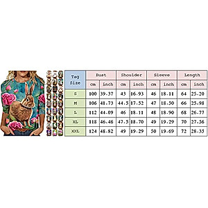 Spring Tops for Women, Womens Tops Casual, 3/4 Sleeve Shirts for Women Summer Plus Size Blouses Dressy Tops Loose Fit T-Shirt