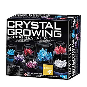 4M Crystal Growing Science Experimental Kit - 7 Crystal Science Experiments with Display Cases - Easy DIY STEM Toy Lab Experiment Specimens, Educational Gift for Kids, Teens, Boys & Girls