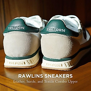 TRETORN Women's Rawlins Casual Lace-Up Sneakers, White/Green, 7