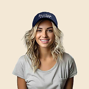 DALIX Baseball Mom Embroidered Dad Cap Cotton Hat Women in Navy Blue