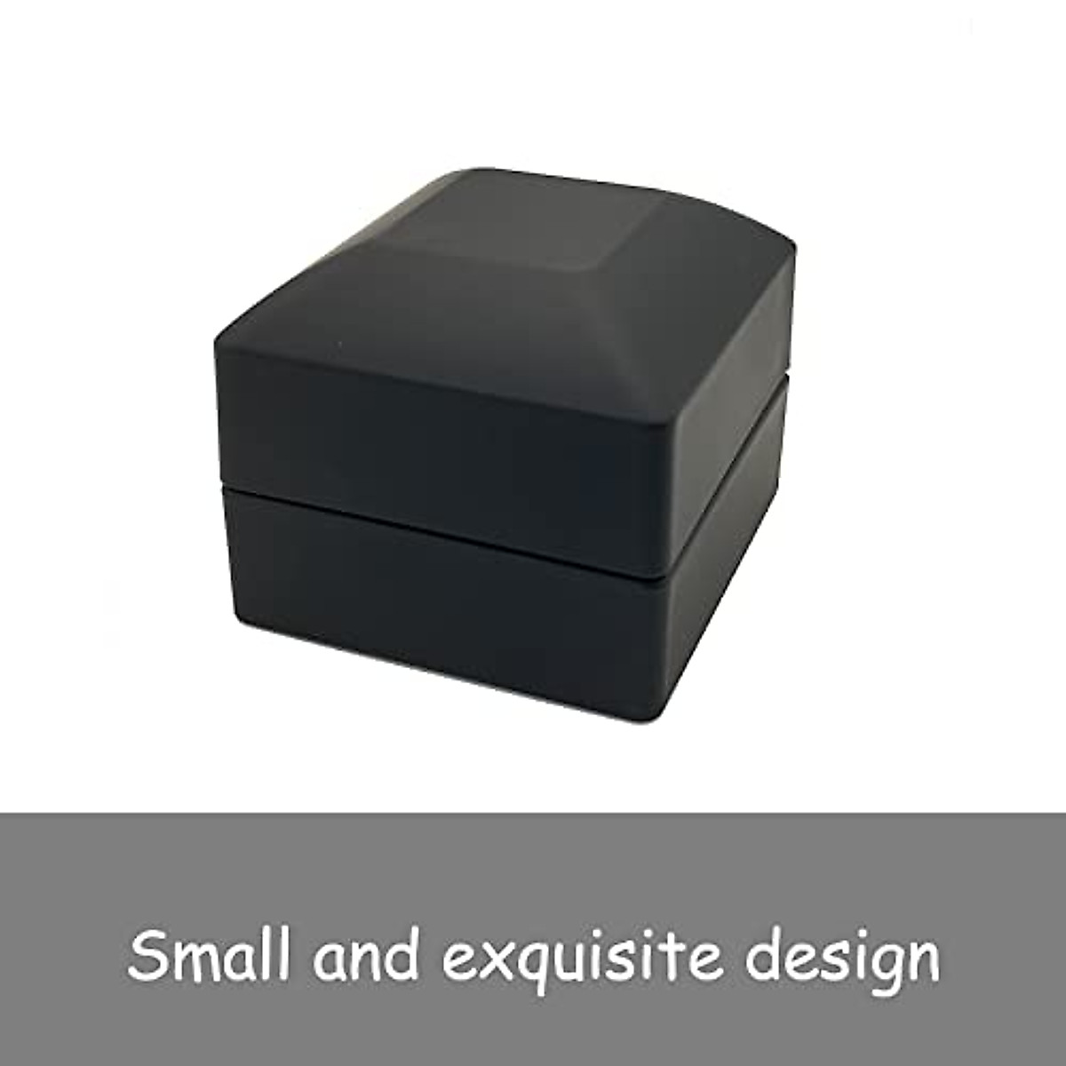 Aiosa Led Ring Box,Seamless Link Design,Jewelry Box,Jewelry display,for Proposal,Engagement,wedding,diamond ring box (Black)