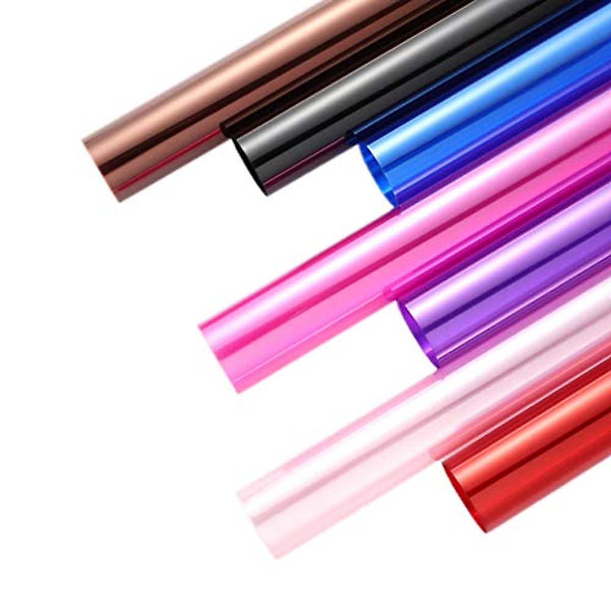 NUOBESTY 20 PCS Cellophane Wrap Roll Colored Cellophane Sheets 7 Colored Cellophane Wrap |Gifts, Baskets, Treats, Cellophane Wrapping Paper,54x54cm (Random Color)