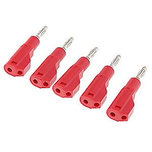 Gazechimp 10PCS Unshrouded 4mm Male Sheath Stackable Banana Plug Red & Black