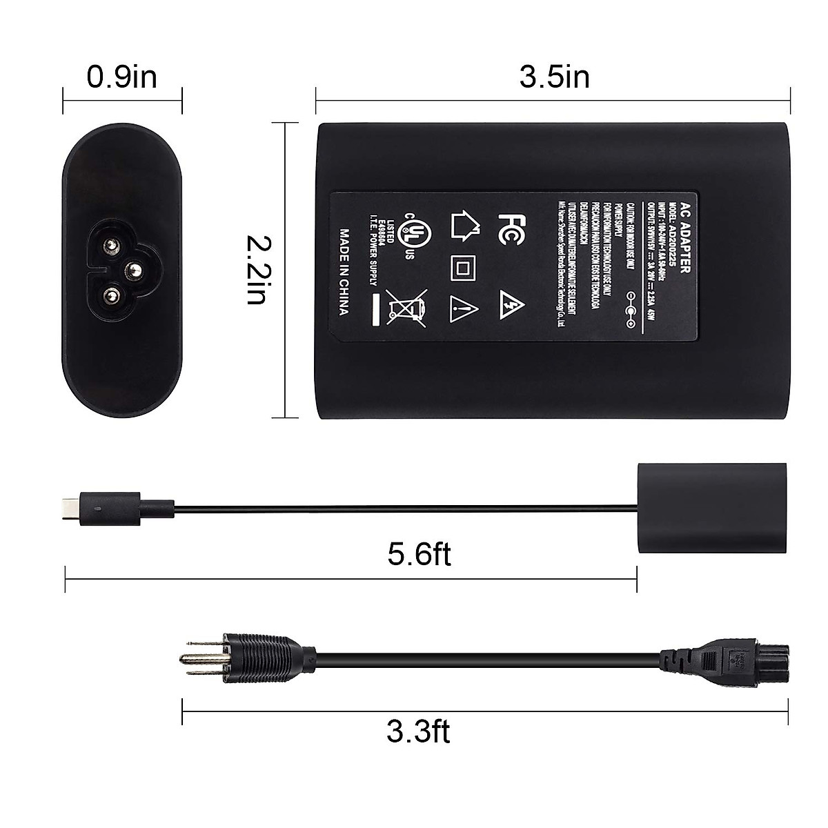HotTopStar 45W USB-C Laptop Charger Compatible for Dell XPS 13 9370 9360 9380 7390 2in1 XPS 12 9250 Latitude 7275 7370 7290 5285 5290-2in1 Chromebook 3100 3400 LA45NM150 Type C Power Cord Supply