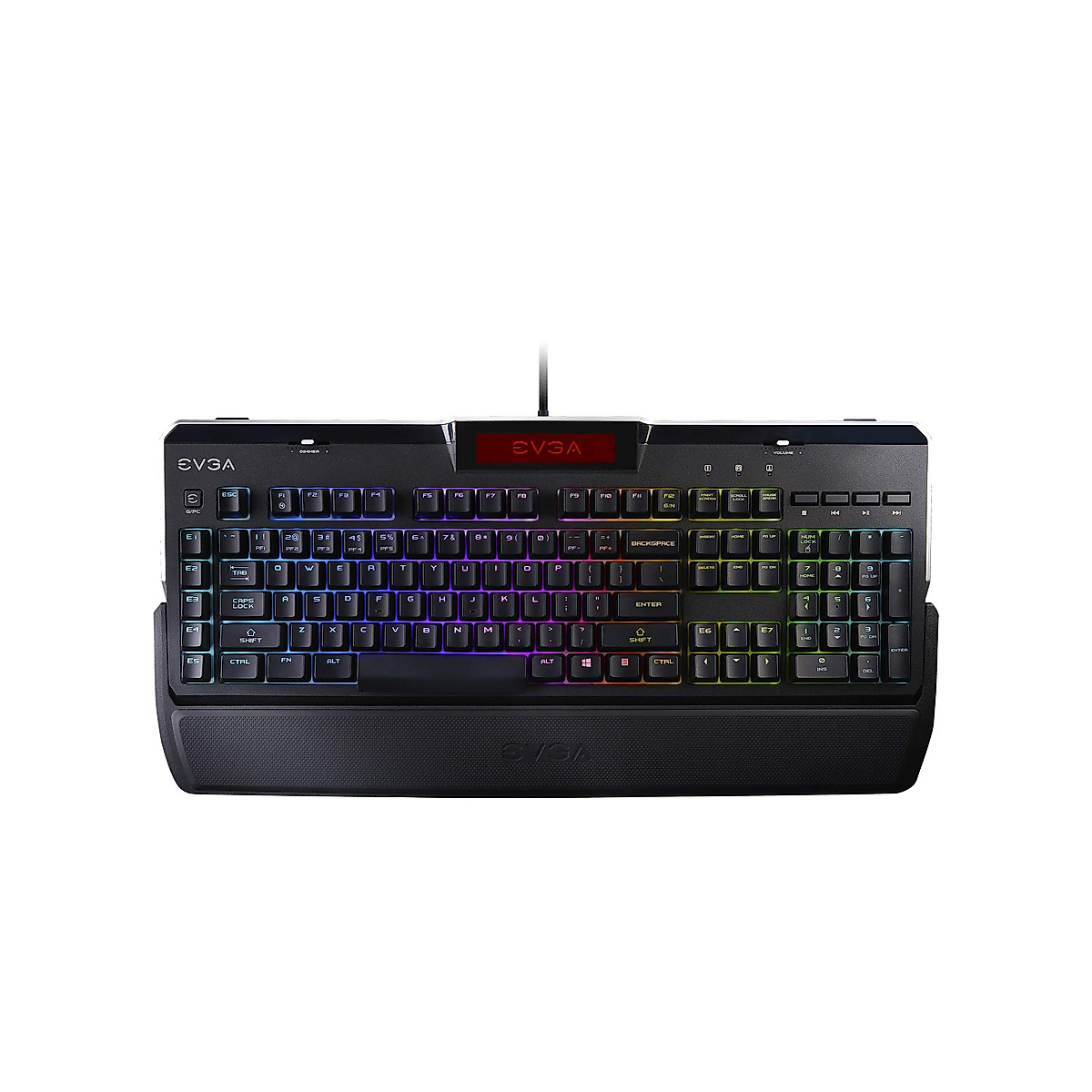 EVGA Z10 RGB Gaming Keyboard, RGB Backlit LED, Mechanical Brown Switches, Onboard LCD Display, Macro Gaming Keys