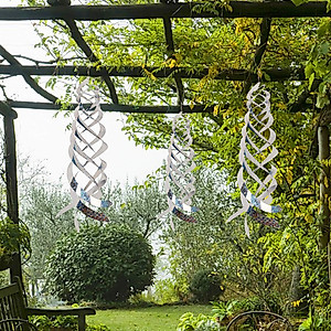 Hausse Bird Repellent Spiral Reflectors Silver Mylar Spinner, Hanging Reflective Bird Deterrent Device, Garden Decorative Scare Birds Away, Like Woodpeckers, Pigeons and Geese, 3 Pack
