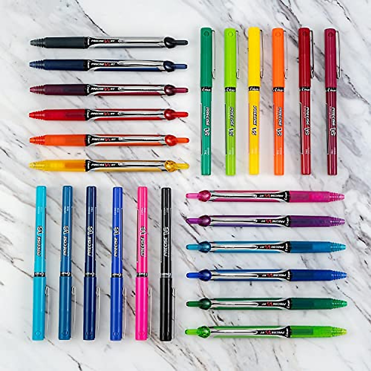 PILOT 35335 Precise V5 Roller Ball Stick Pen, Precision Point, Blue Ink, 5Mm, Dozen